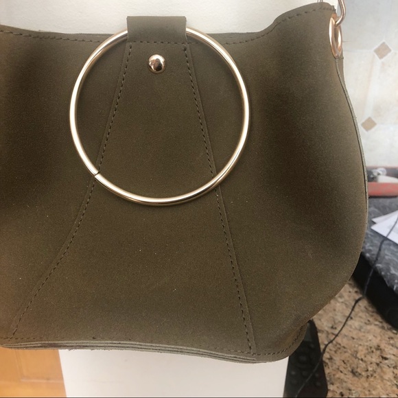 Bags | Olive Green Suede Crossbody Bag | Poshmark